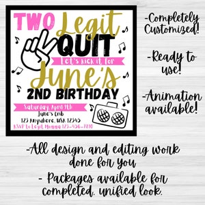 Two Legit to Quit Birthday Invite - Etsy