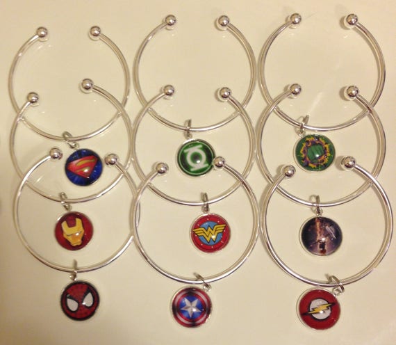 Superhero Bracelet Superhero Bangle Bracelet Superhero Charm | Etsy