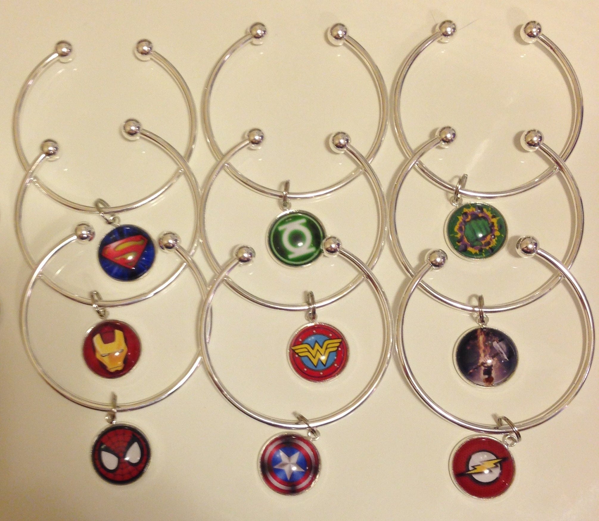 Superhero Bracelet Superhero Bangle Bracelet Superhero Charm | Etsy