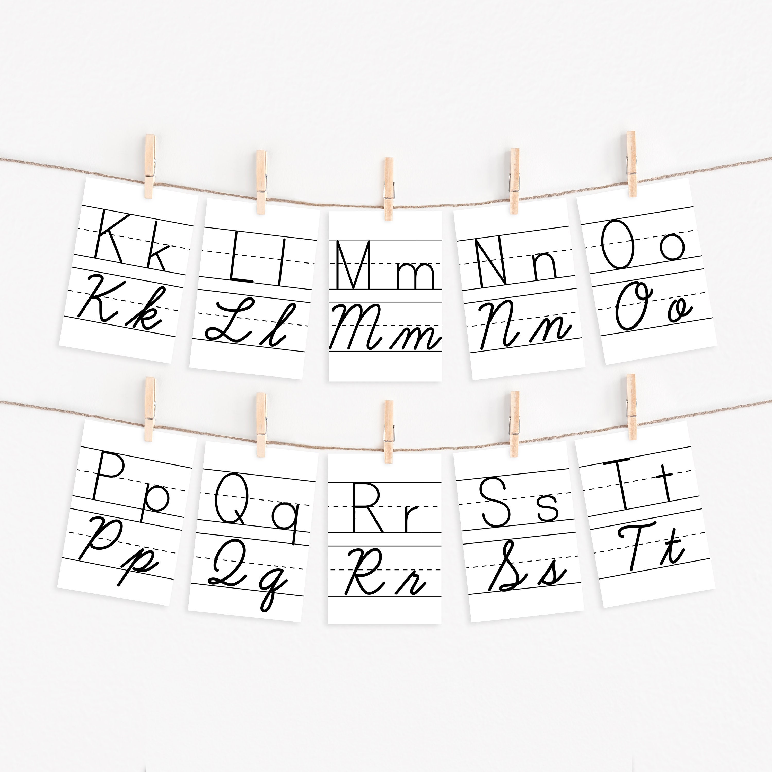 Printable Cursive / Print Wall Cards for School Handwriting Instant ...