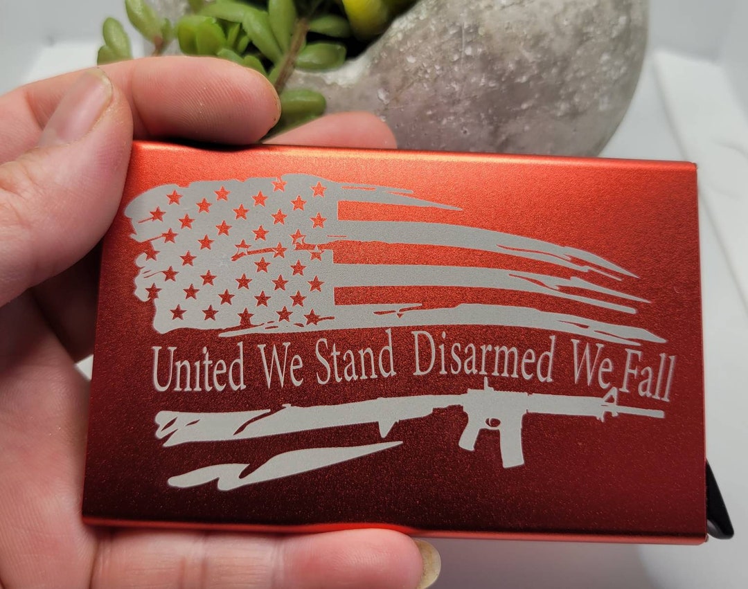 Engraved Metal Minimalist Wallet: Patriotic American Flag, RFID ...