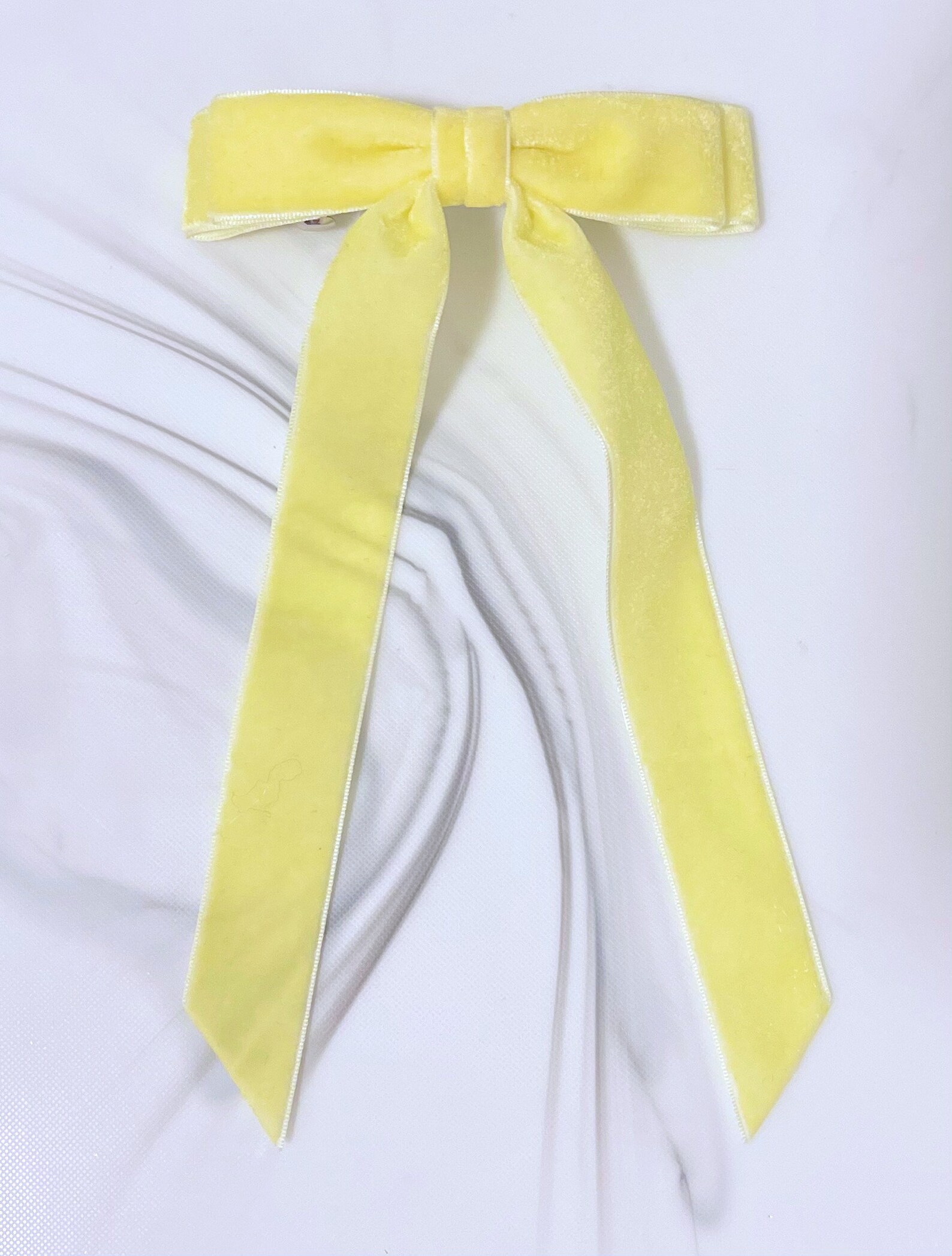 Velvet Hair Bow Long Ribbon Tails, Hair Clip, French Barrette, Neon ...