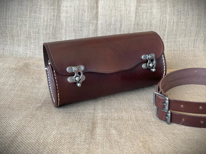 American Made Leather Motorcycle Tool Bag: Barrel Style. - Etsy
