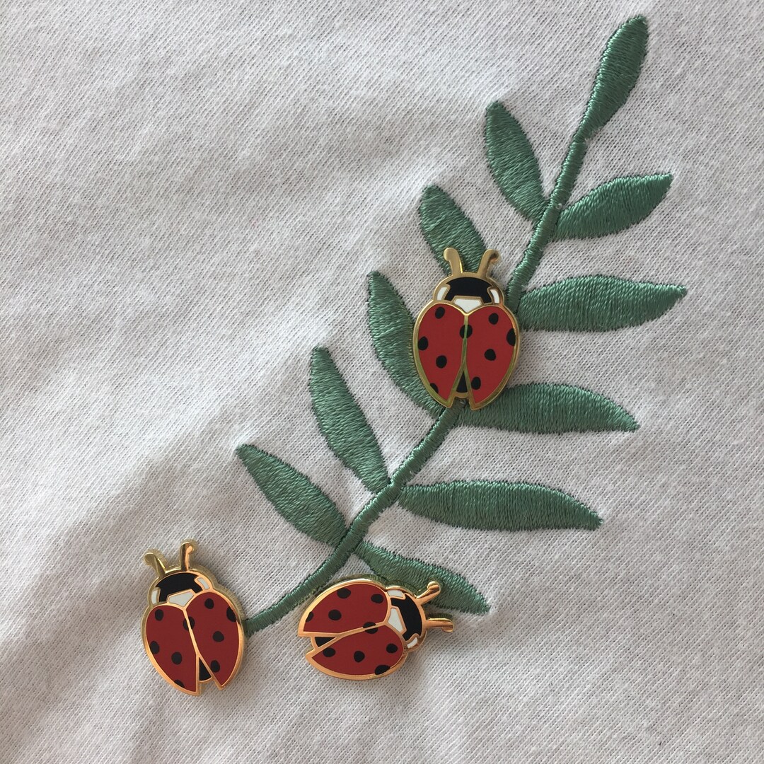Set of 3 Tiny Ladybug Enamel Pins // Hard Enamel Pin Bug Pin - Etsy