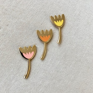 Small Pink Flower Enamel Pin // Hard Enamel Pin, Floral Pin, Nature Pin ...