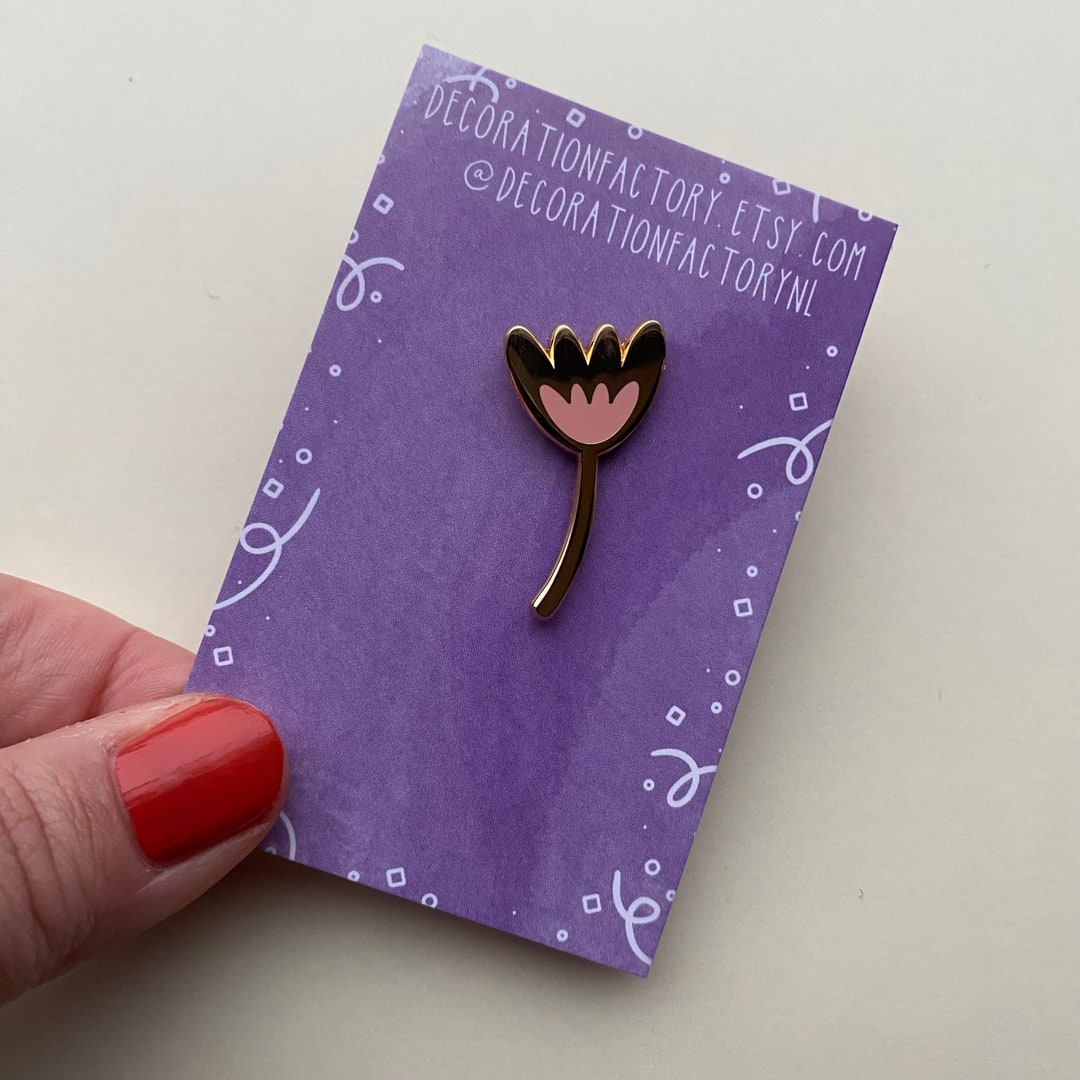 Small Pink Flower Enamel Pin // Hard Enamel Pin, Floral Pin, Nature Pin ...