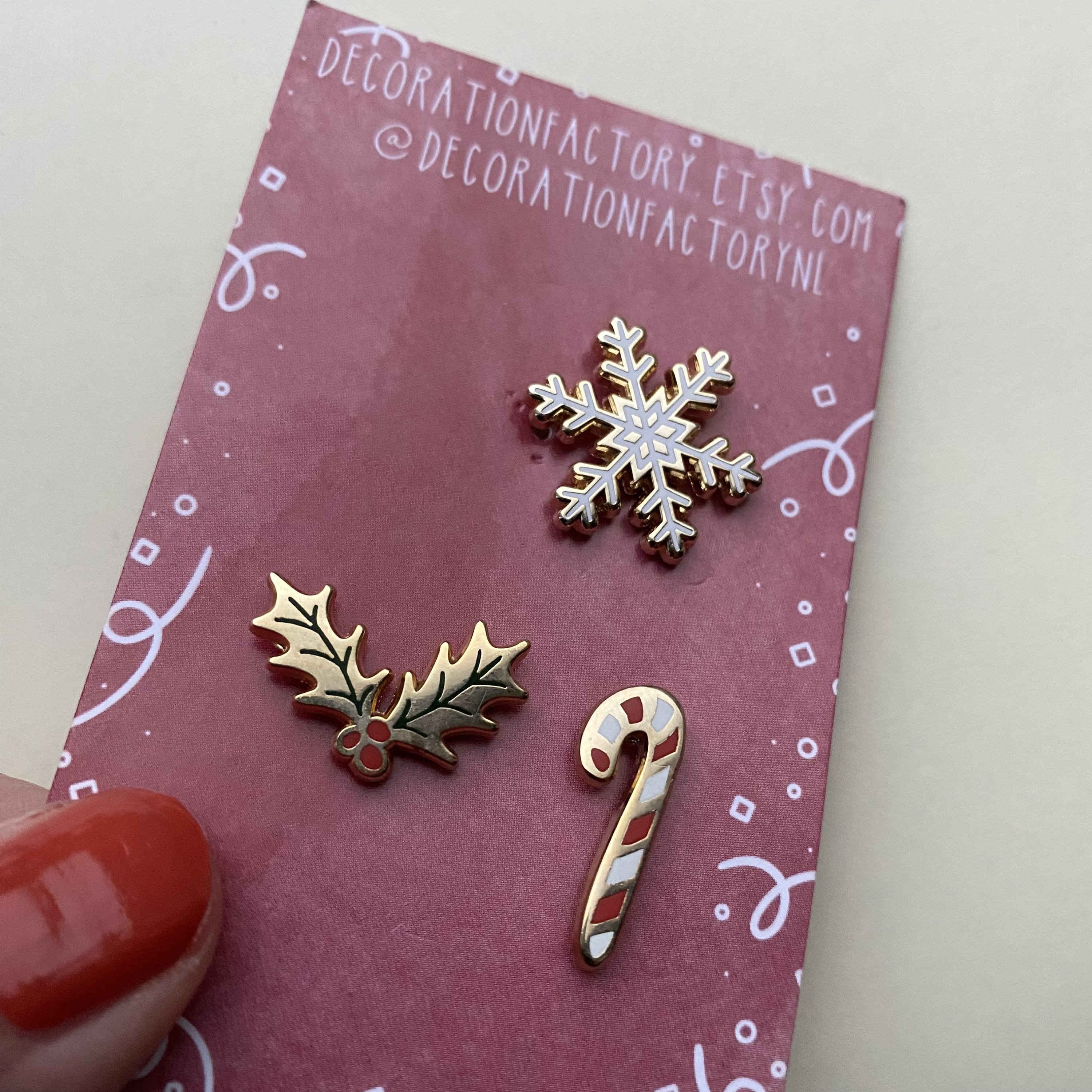 Tiny Christmas Holly Enamel Pin // Hard Enamel Pin, Christmas Pin ...