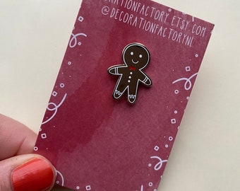 Gingerbread Man Enamel Pin - Etsy