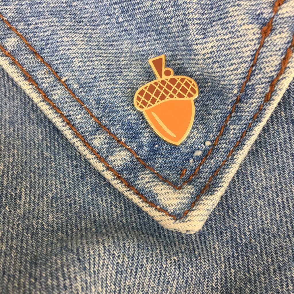 Acorn Enamel Pins // Hard Enamel Lapel Pin Gold Plated Fall - Etsy