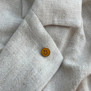 Small Yellow Orange Smiley Enamel Pin // Smile Pin Spread Happiness Tiny Pin Smiley Face Pin ...