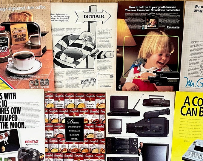 20 Vintage Ads, Variety Pack, 1980's-1990's Magazine Advertising, Car ...