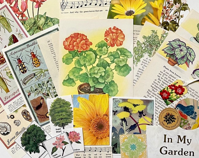 Vintage GARDENING EPHEMERA/50+ Floral Flower Nature Theme Paper Pack ...