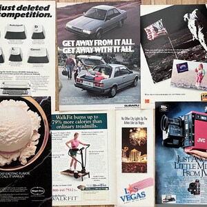 20 Large Vintage Ads Variety Pack/1980's-1990's Magazine Advertising ...