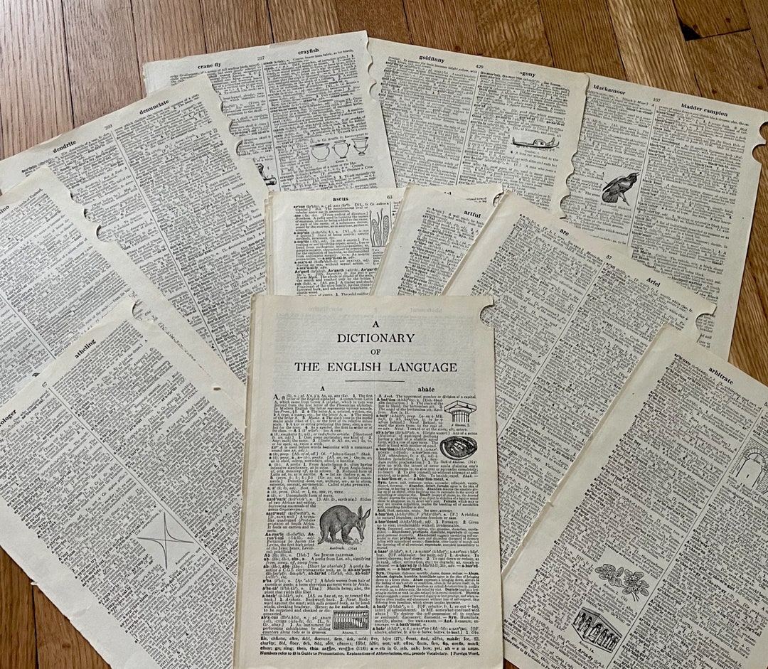 Vintage DICTIONARY Pages/1930's-1970's Variety Pack/junk Journal Pages ...
