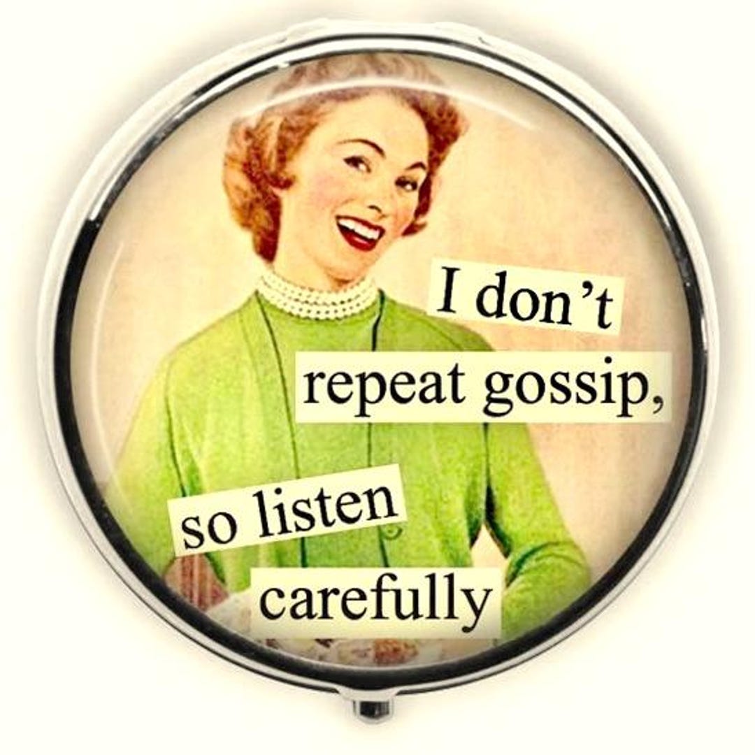 Funny Pill Box With Retro Lady Image, Sassy Pillbox for Purse, Humorous ...
