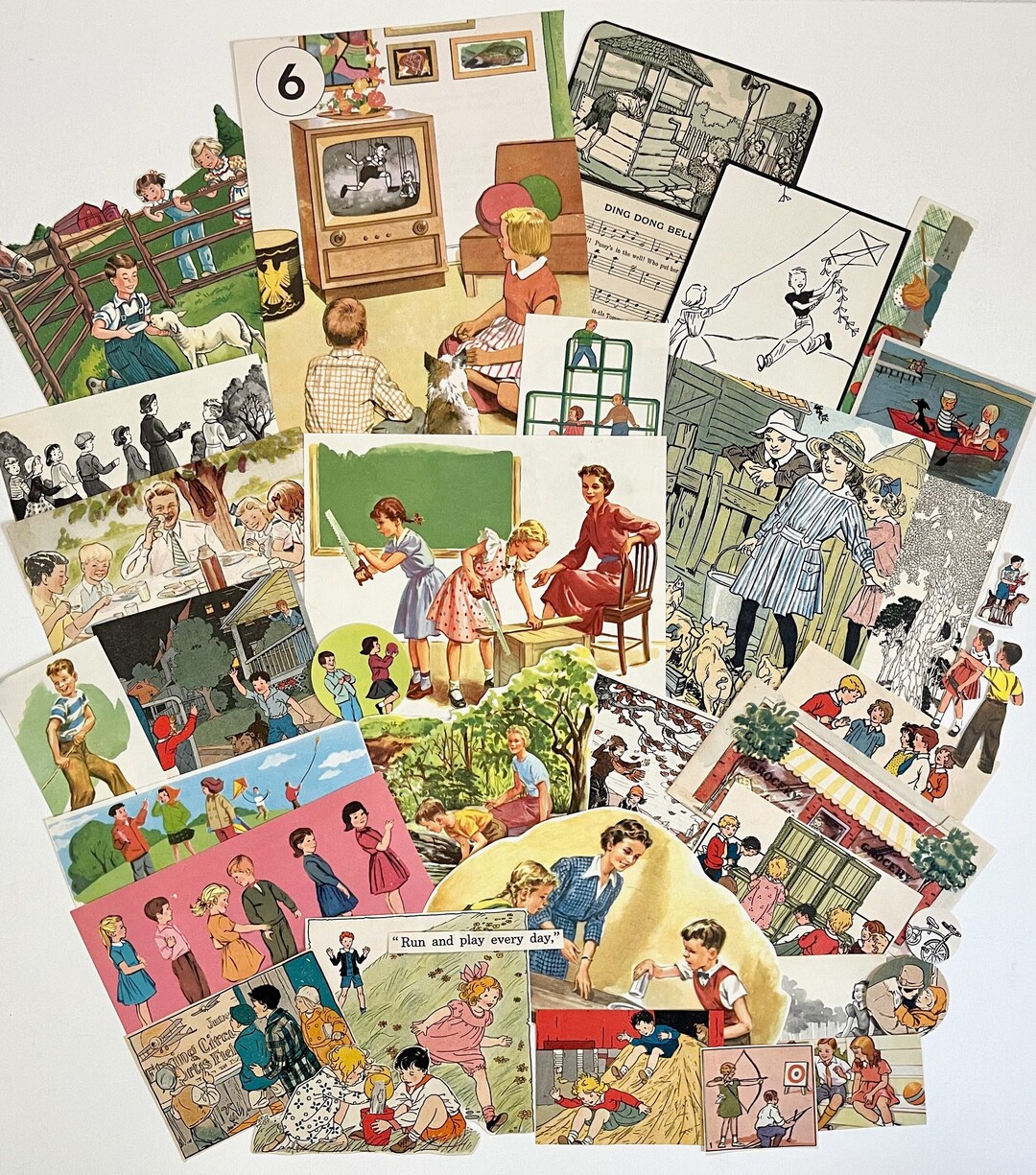 50+ Vintage Children's Ephemera Kit/boys & Girls Fussy Cuts/decoupage ...