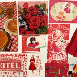 35 Red Ephemera/vintage Paper Pack/junk Journal Scrapbook Kit/red ...