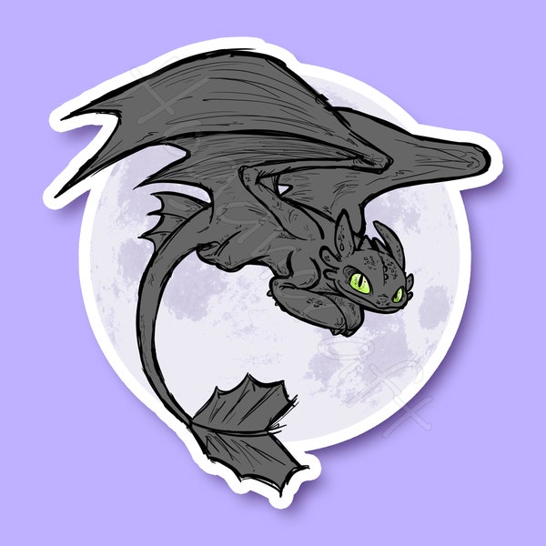 Toothless Flying Sticker - Etsy