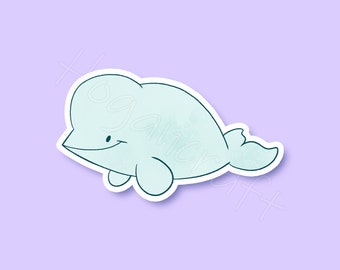 Happy Beluga Whale Waterproof Vinyl Sticker - Etsy