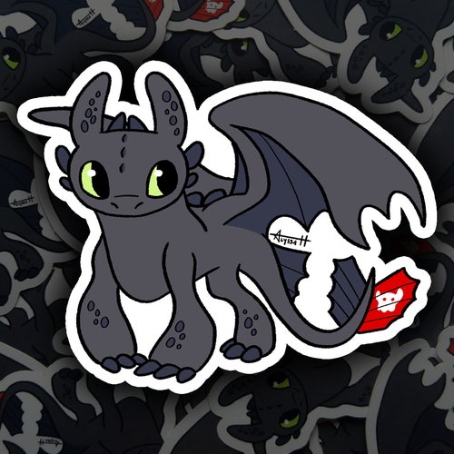 Baby Toothless Inspired Vinyl Sticker Dragon Sticker Vinyl - Etsy