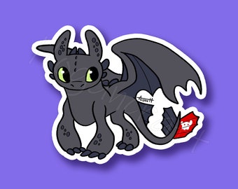 Toothless Dragon Vinyl Decal Car Decal Laptop Decal Wall Decal - Etsy
