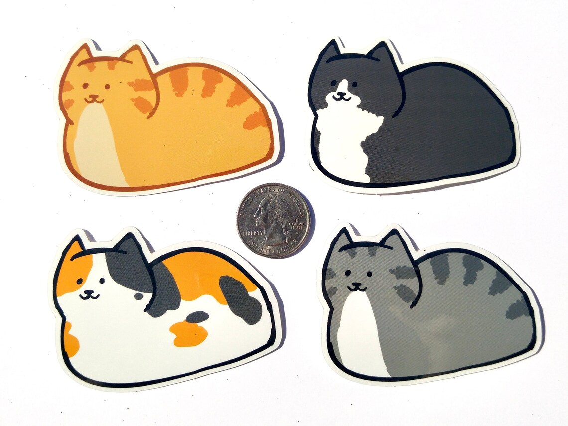 Cat Loaf Vinyl Stickers | Etsy