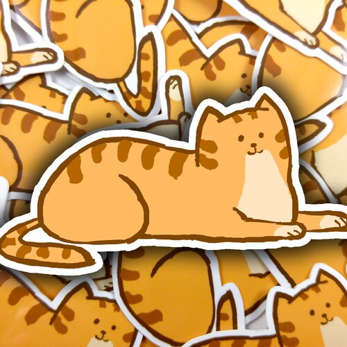 Fat Cat Sticker Chonky Cat Decal Cat Lovers Cute Cat | Etsy