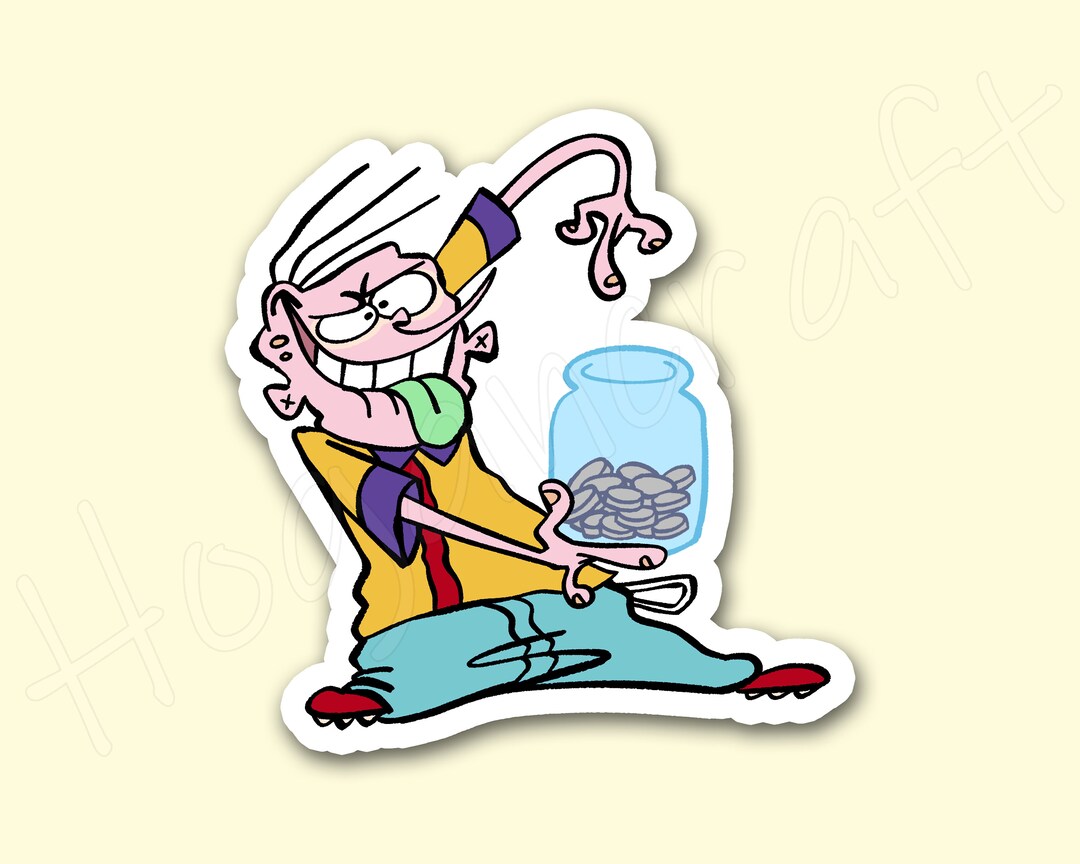 Ed Edd N Eddy Vinyl Sticker Eddy With a Jar of Quarters - Etsy