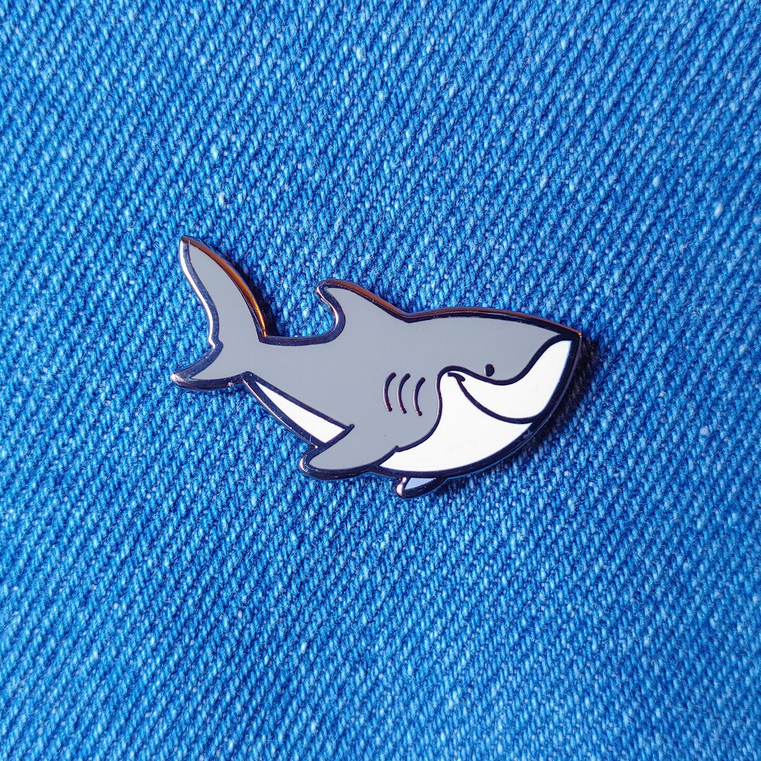 Little Shark Enamel Pin - Etsy
