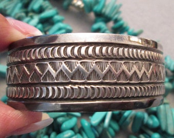 Gilbert Begay Navajo Sterling Silver Stamped Bracelet Cuff - Etsy