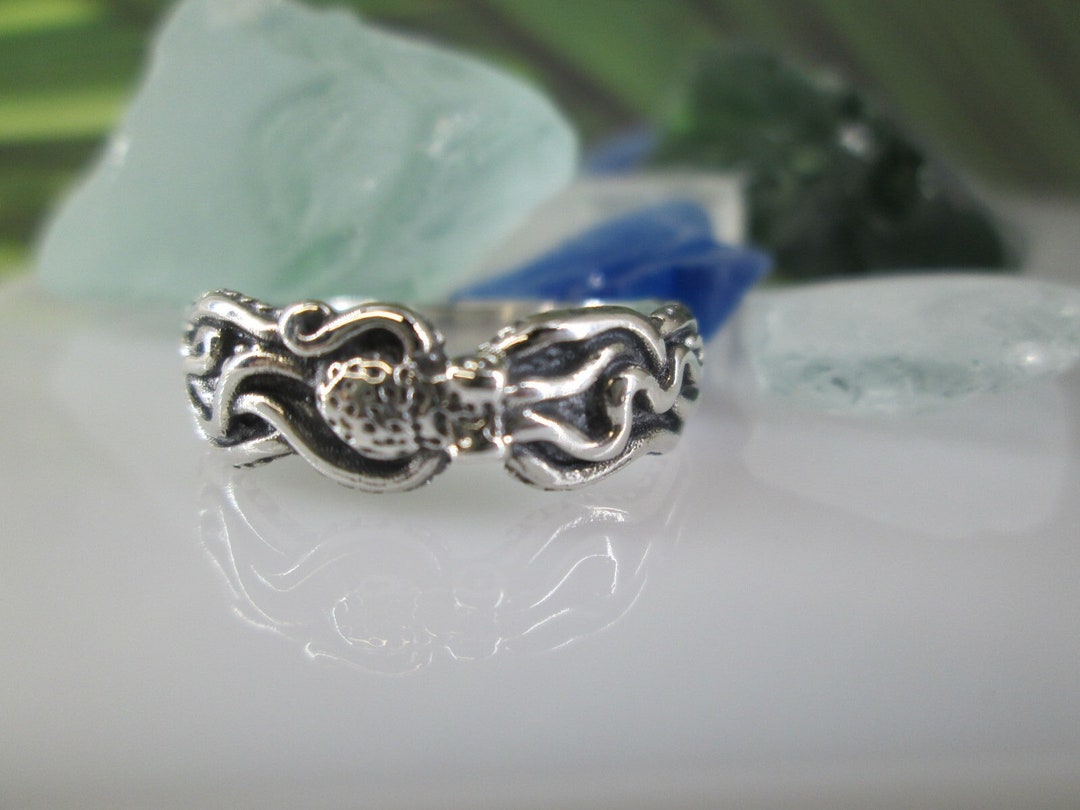 OCTOPUS Ring>925 Sterling Octopus Band,octopi,sterling Ring,wedding ...