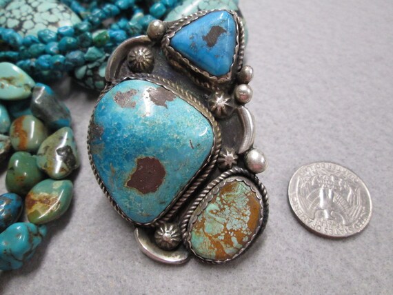 Native American Handcrafted Sterling Genuine TURQUOIS… - Gem