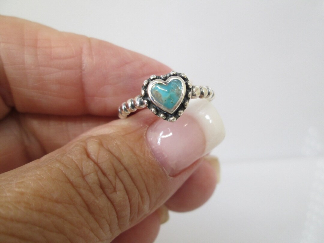 Turquoise HEART Ring>925 Sterling Silver Ring,genuine Turquoise Ring ...