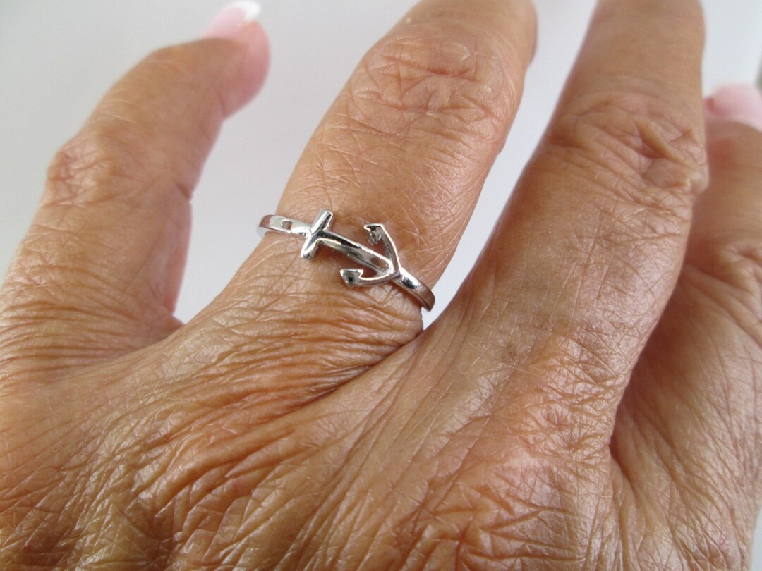 Sterling ANCHOR Ring>925 Anchor Ring,nautical Ring,925 Sterling Ring ...