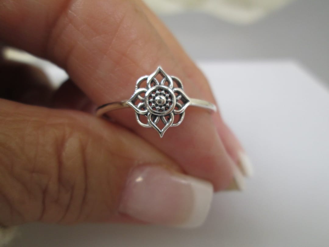 Dainty Sterling Mandala Ringintricate Mandala Ring,925 Mandala Ring ...
