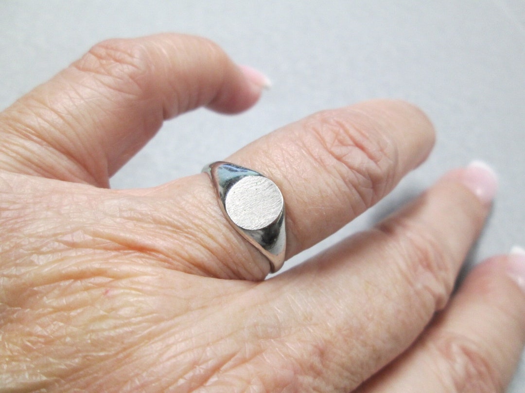 925 Solid STERLING SILVER Signet Ring>925 Silver Engravable Ring>925 ...