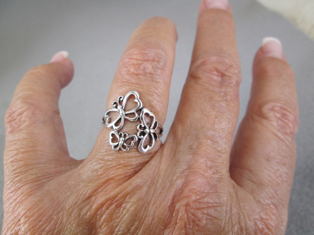 Sterling Silver BUTTERFLY Ring>butterflies Ring,dainty Ring,925 ...
