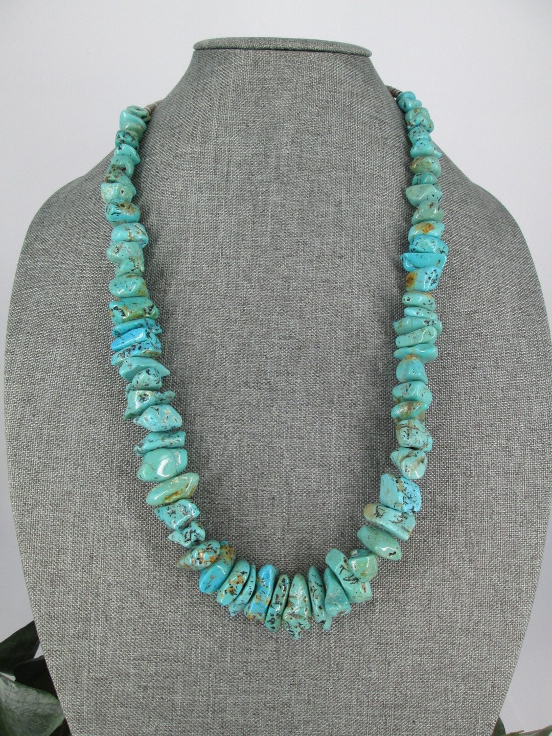 Long Native American Turquoise Necklace>genuine Turquoise Necklace ...
