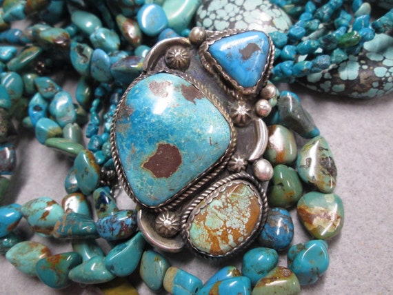 Native American Handcrafted Sterling Genuine TURQUOIS… - Gem