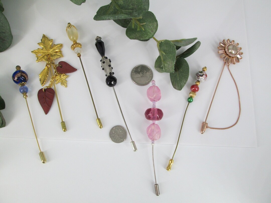 Vintage Stick Pins>1950's & 60's Stick Pins,pearl Stick Pin,cloisonne ...
