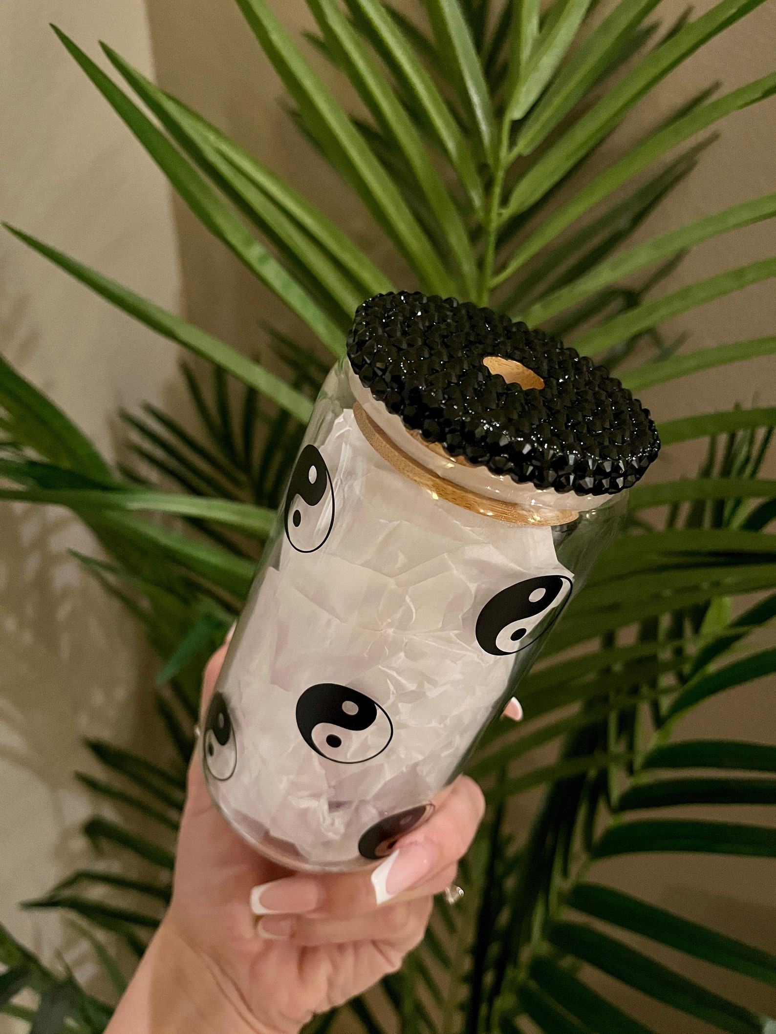 Yin Yang Glass Cup / Iced Coffee Glass / Beer Can Glass - Etsy