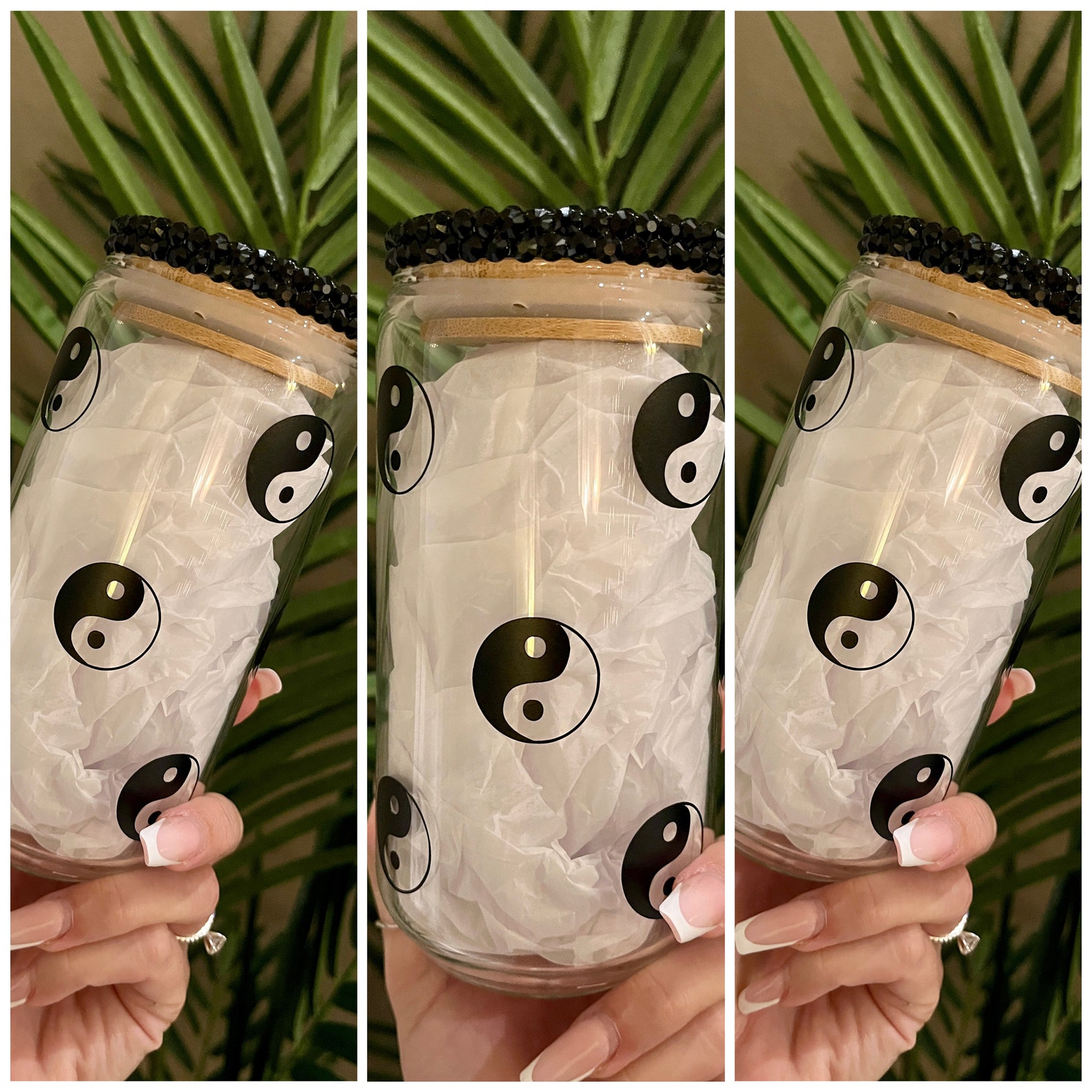 Yin Yang Glass Cup / Iced Coffee Glass / Beer Can Glass - Etsy