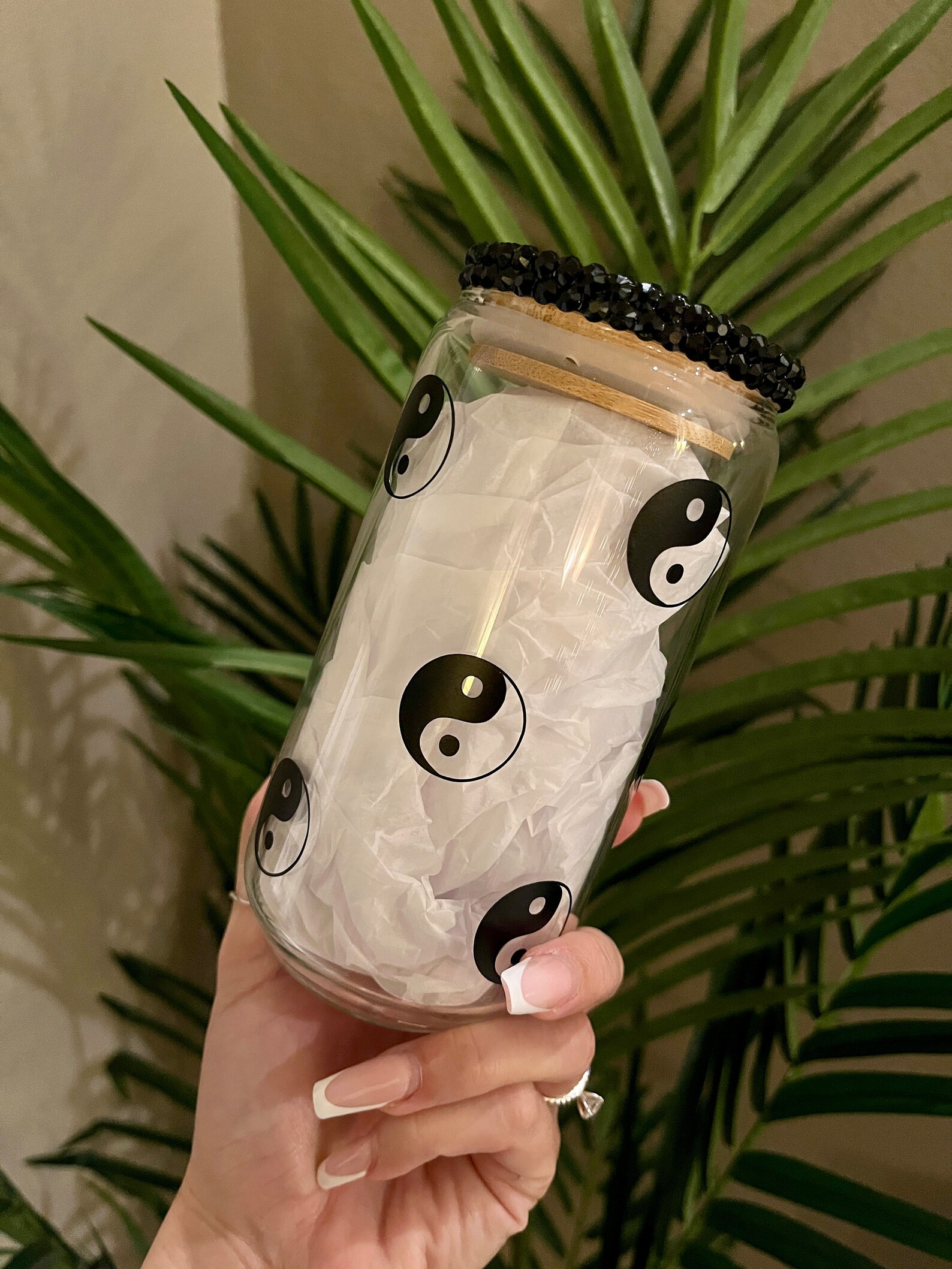 Yin Yang Glass Cup / Iced Coffee Glass / Beer Can Glass - Etsy