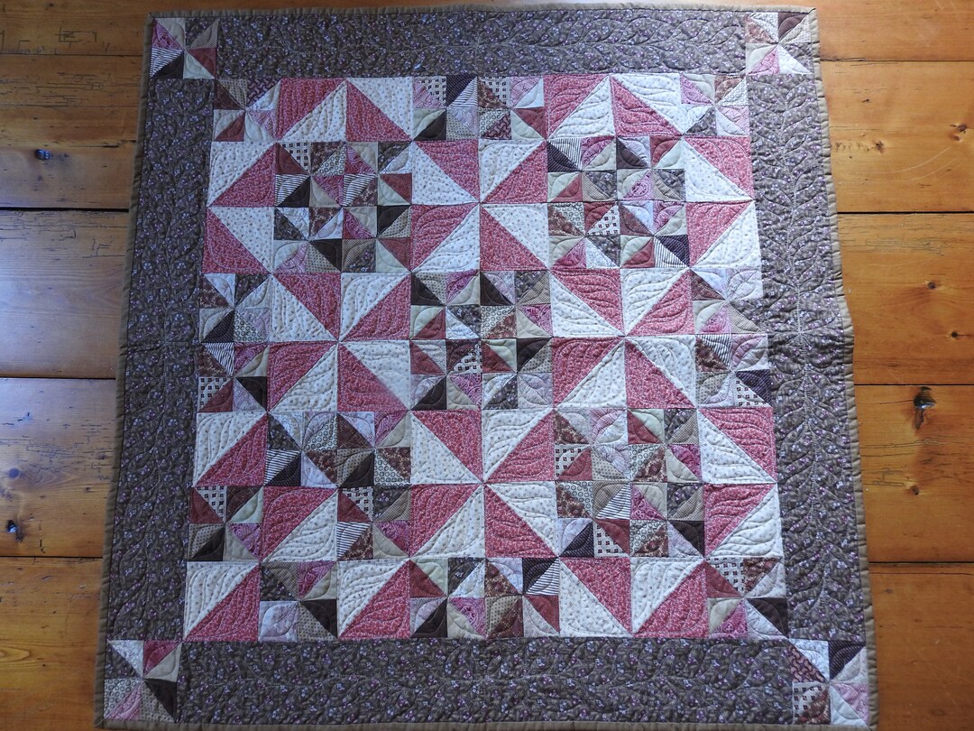Pink Pinwheels, Lap Quilt, Baby Quilt, Wall Hanging,table Topper ...