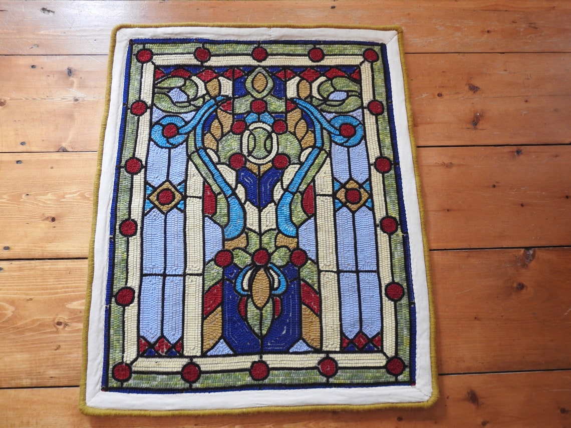 Antique Stained Glass Window Rug - Etsy
