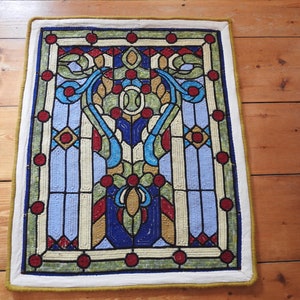 Antique Stained Glass Window Rug - Etsy