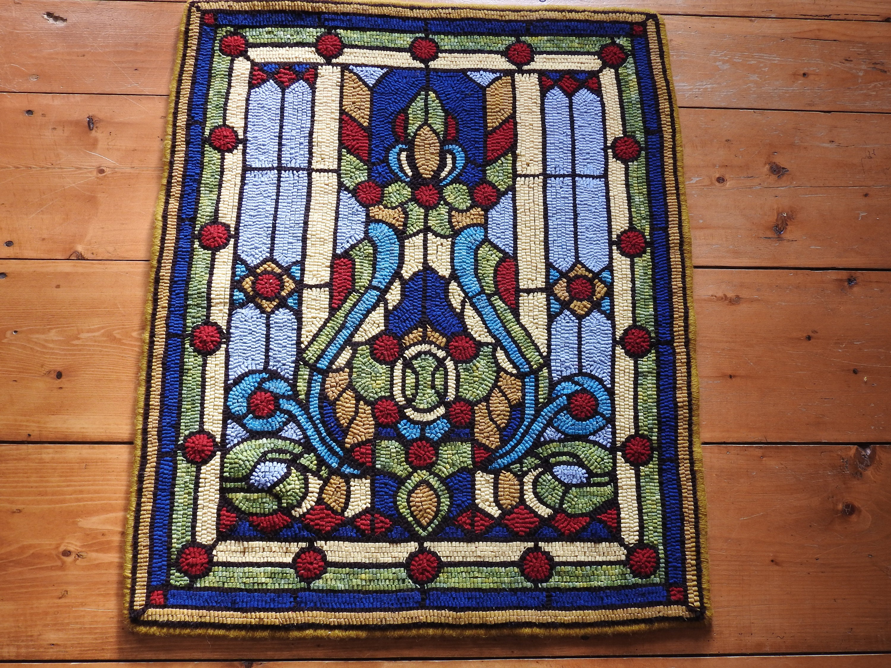 Antique Stained Glass Window Rug - Etsy New Zealand