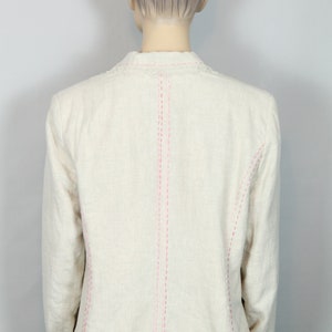 Reworked Upcycled Hand Made Beige Wool Art to Wear Vintage Linen ...