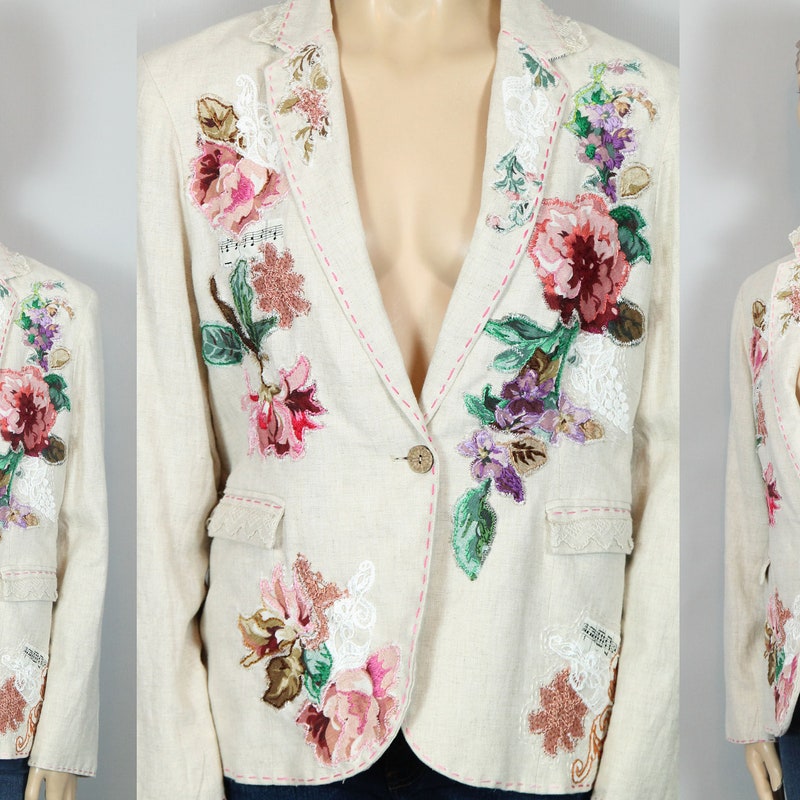 Embroidered Blazer - Etsy