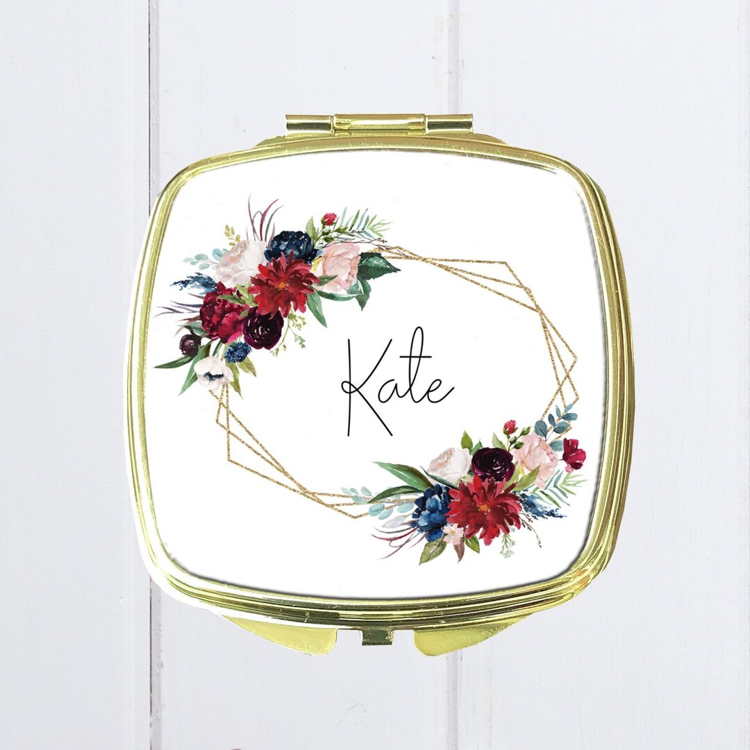 Gold Compact Mirror-bridesmaid Gifts-bridal Mirrors-bridal Shower Favor ...